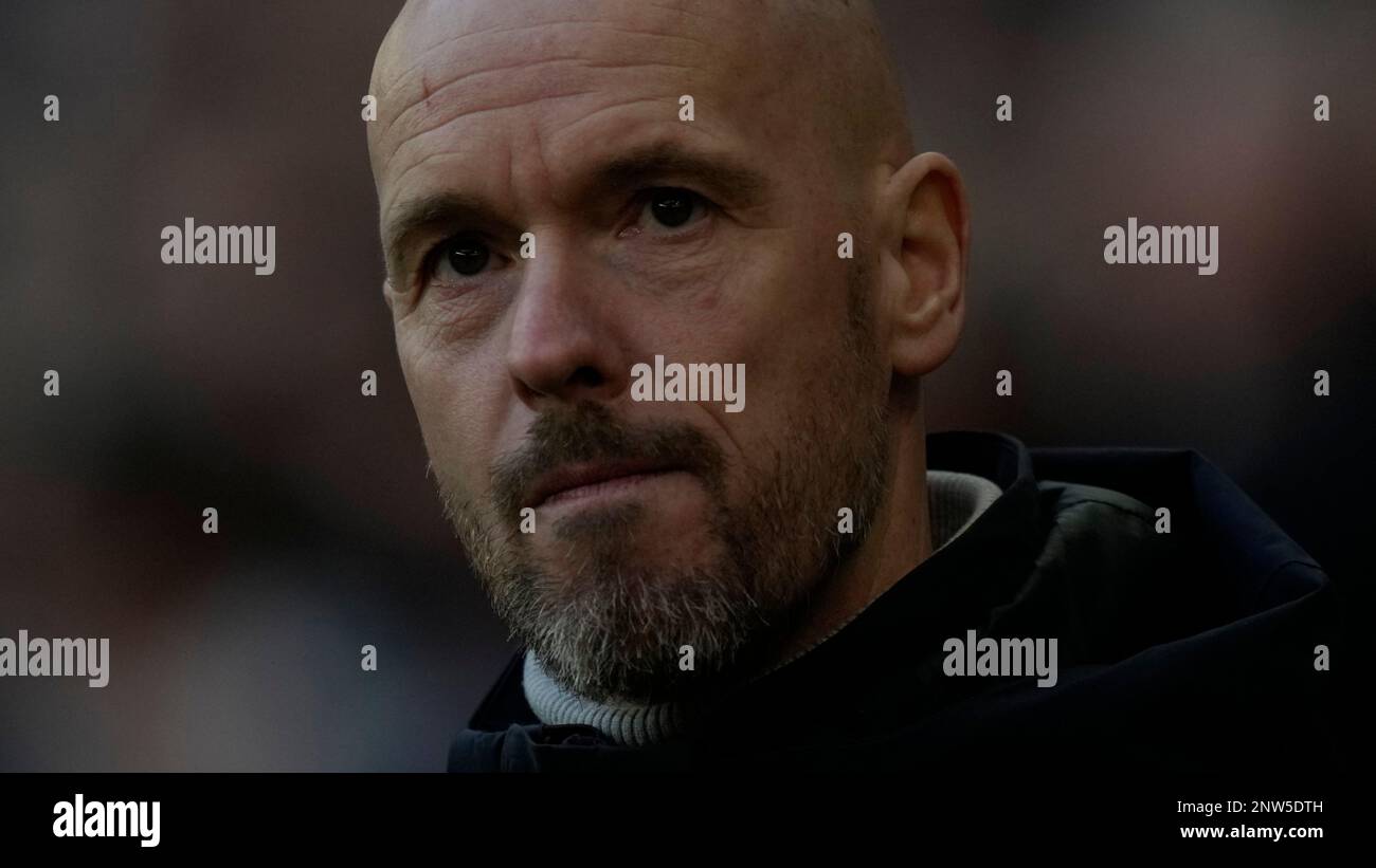 Manchester United's head coach Erik ten Hag ahead of the English League ...