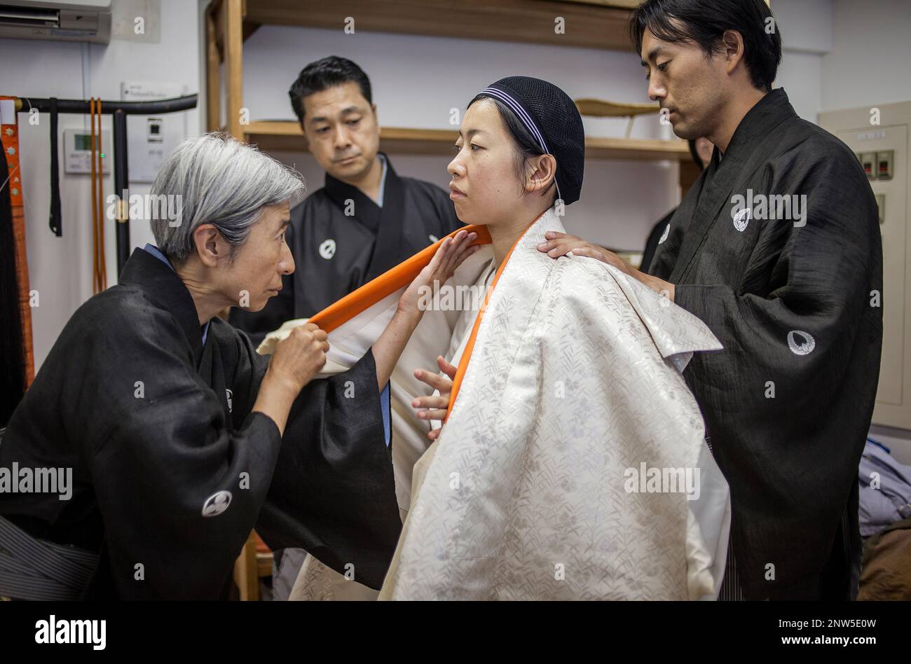 Actors of noh, moments before the show started.National Noh Theatre,4 ...