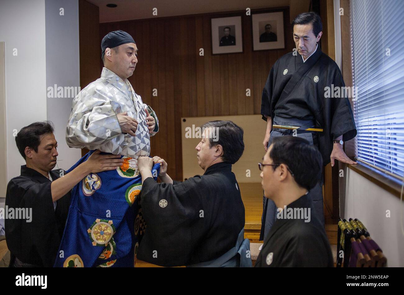 Actors of noh, moments before the show started.National Noh Theatre,4 ...