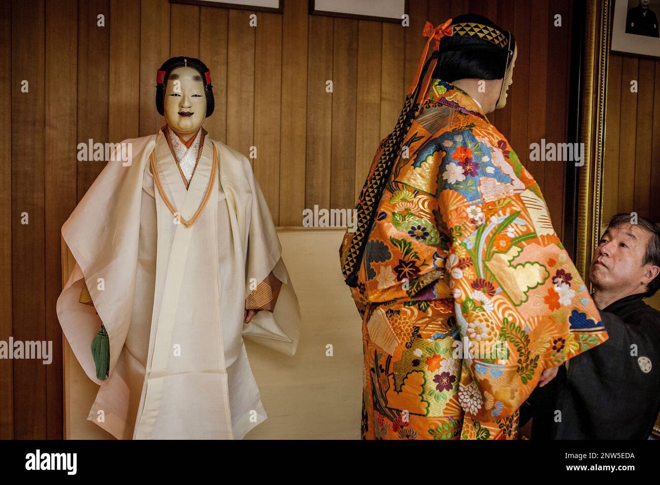 Actors of noh, moments before the show started.National Noh Theatre,4 ...