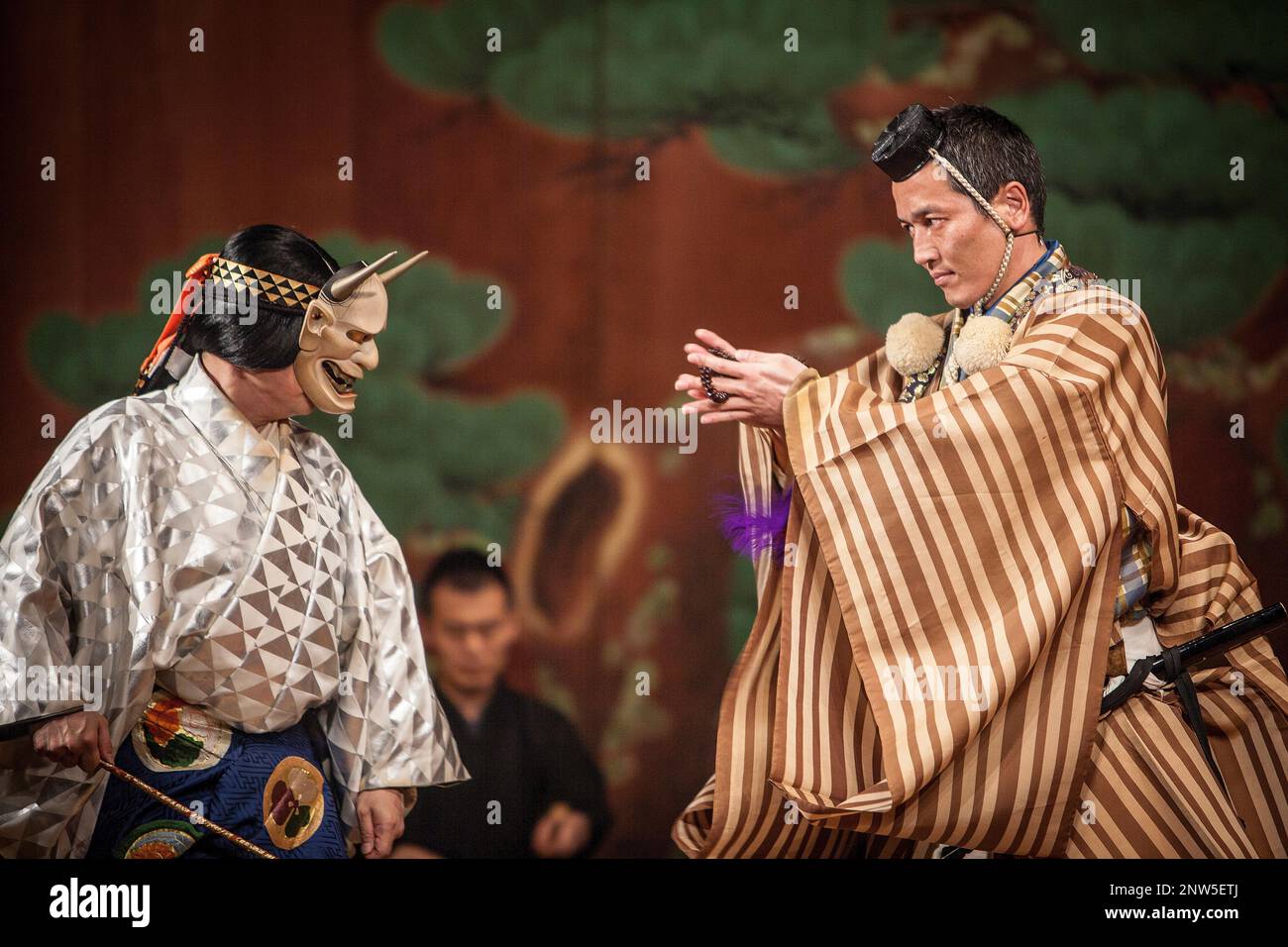 Performance of noh, in National Noh Theatre,4-18-1, Sendagaya, Shibuya ...