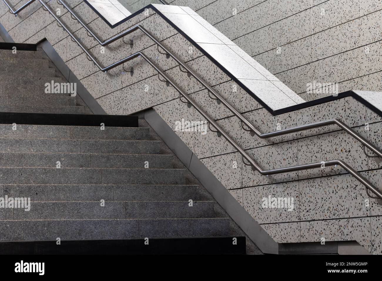 Stairs in an underground pedestrian passage. Underground urban ...