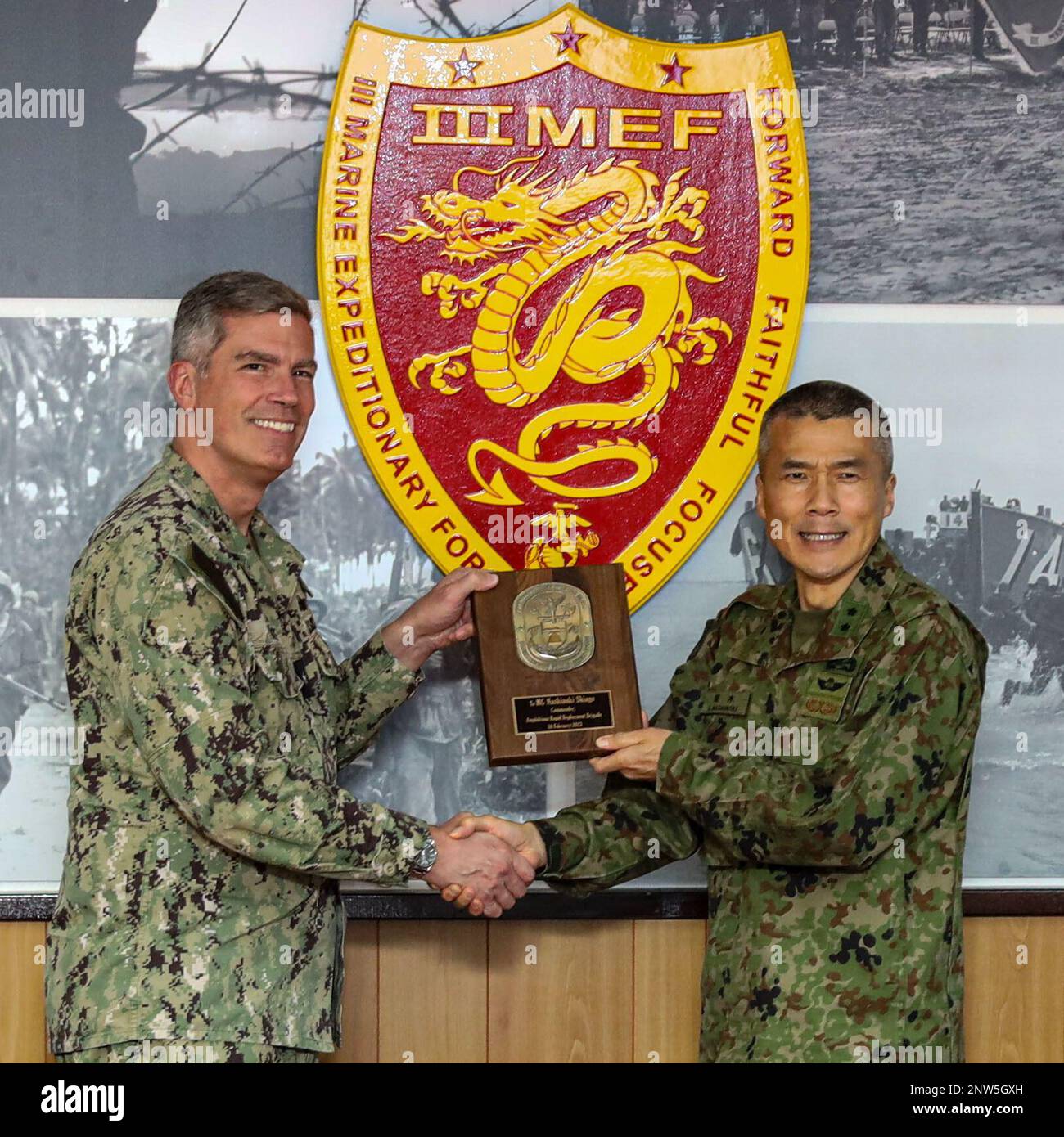 U.S. Navy Rear Adm. Dereck Trinque, commander, Expeditionary Strike ...