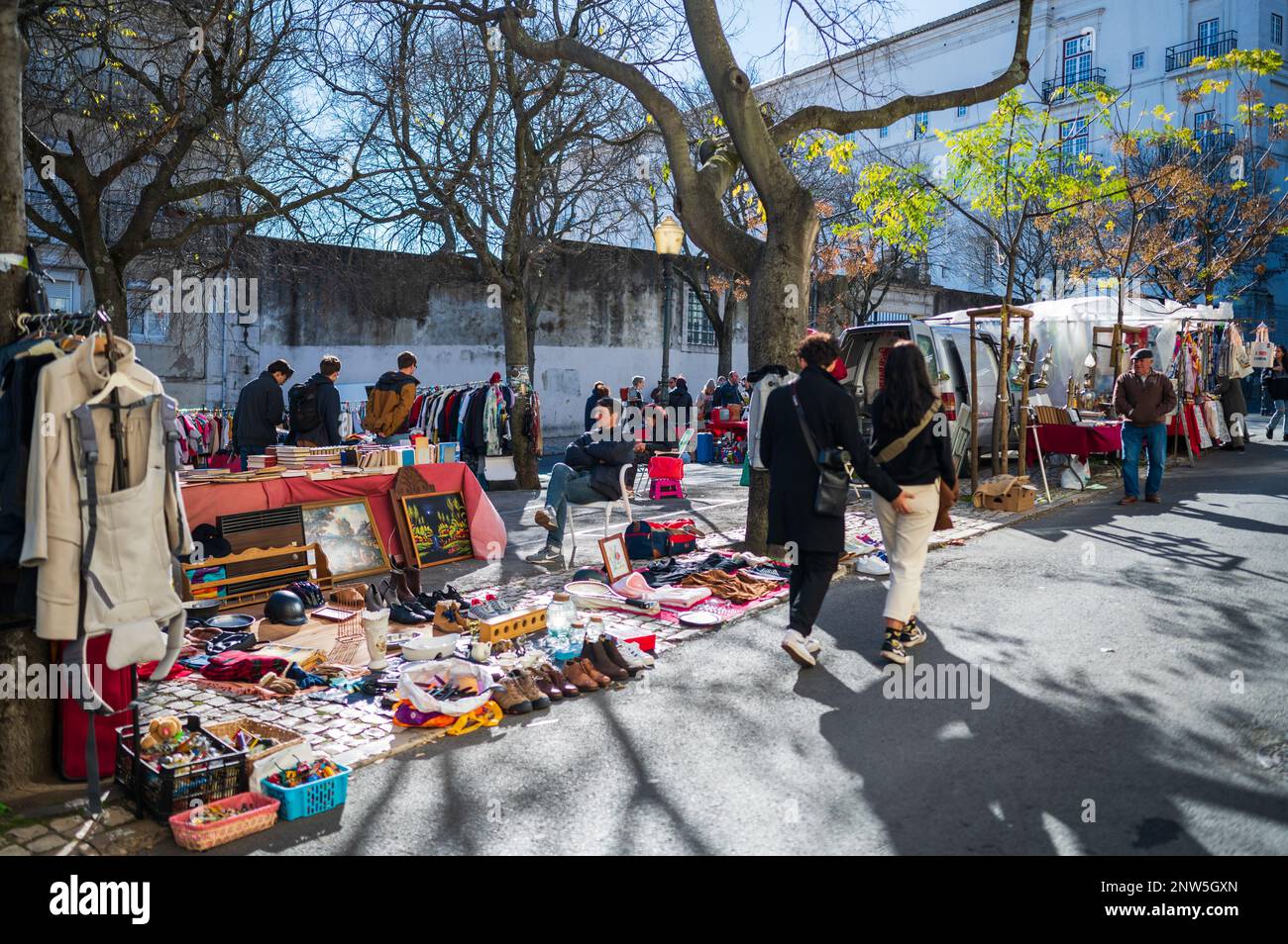 The Feira da Ladra, Lisbon's flea market around the Campo de Santa ...
