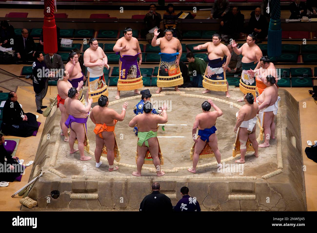 Sumo tournament in Ryogoku kokugikan stadium,Tokyo city, Japan Stock ...