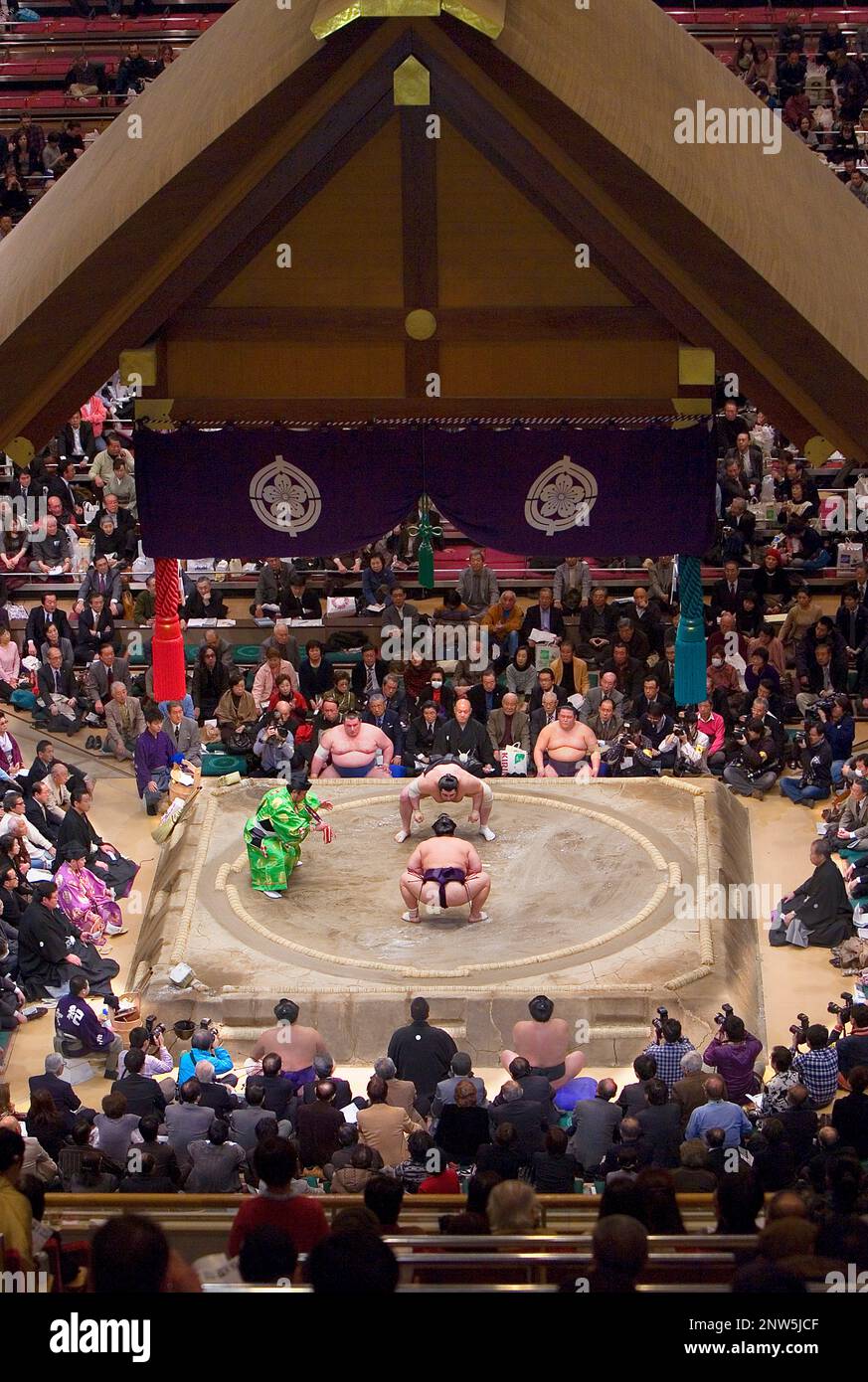 Sumo tournament in Ryogoku kokugikan stadium,Tokyo city, Japan Stock ...