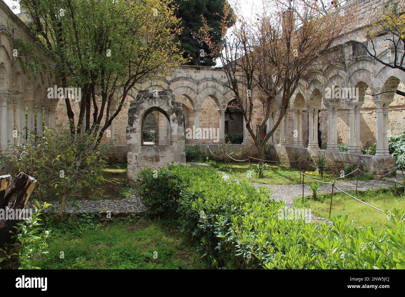 medieval monastery (san giovanni degli eremiti) in palermo in sicily ...