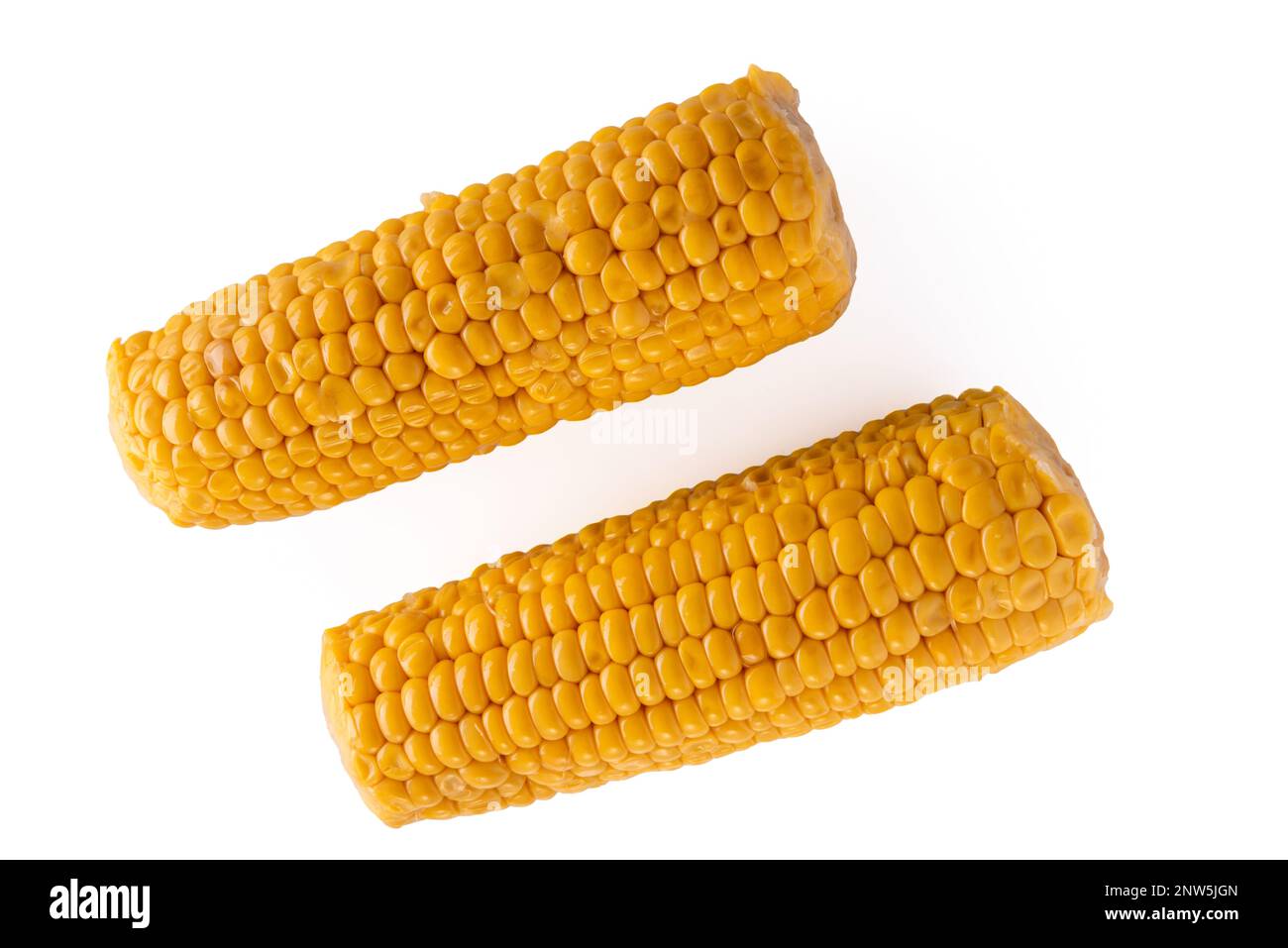 Cooked corn cobs, sweet corn isolated on white with clipping path Stock ...