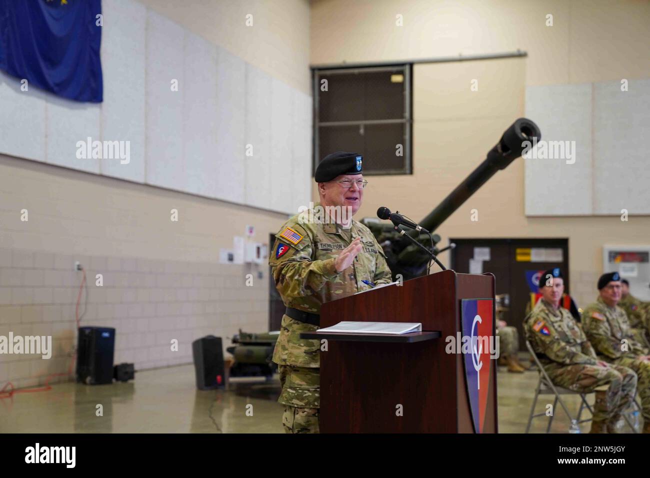 Indiana National Guard Maj. Gen. Timothy Thombleson speaks at the 38th ...