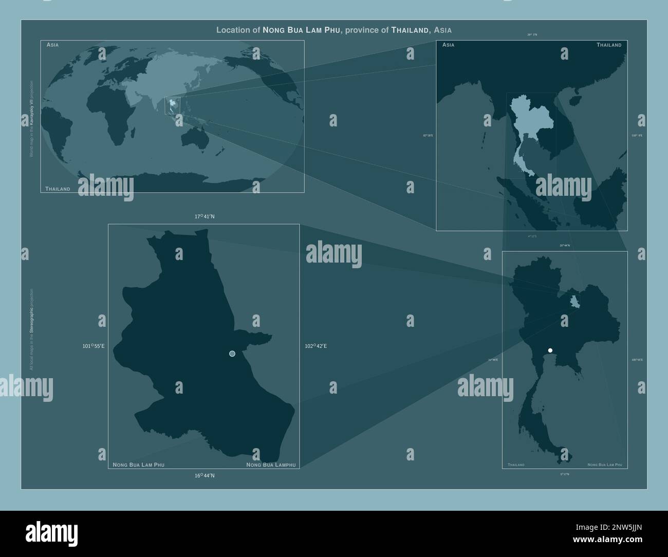 Nong Bua Lam Phu, province of Thailand. Diagram showing the location of ...
