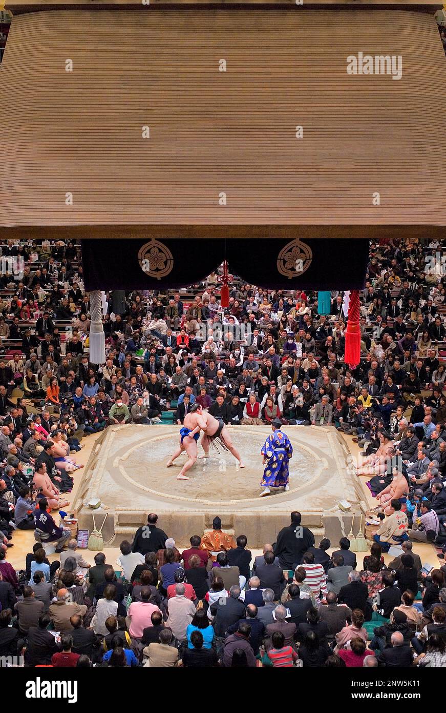 Sumo tournament in Ryogoku kokugikan stadium,Tokyo city, Japan Stock ...