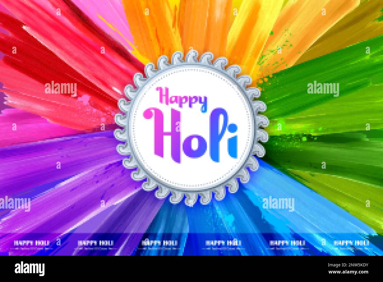 illustration of abstract colorful Happy Holi background card design for ...