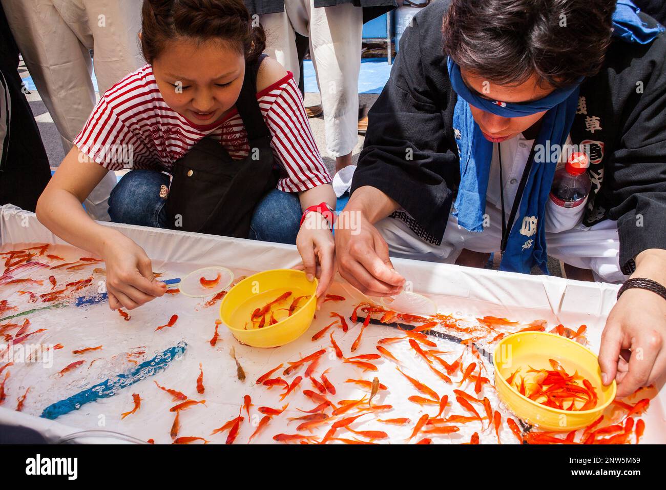 Senso-ji Temple, people fishing fun during Sanja Matsuri.Asakusa.Tokyo ...
