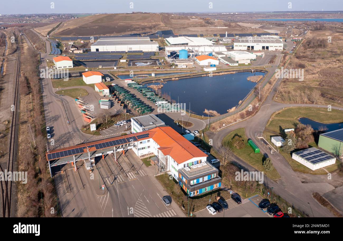 28 February 2023, Saxony, Großpösna: View of the Cröbern waste disposal ...