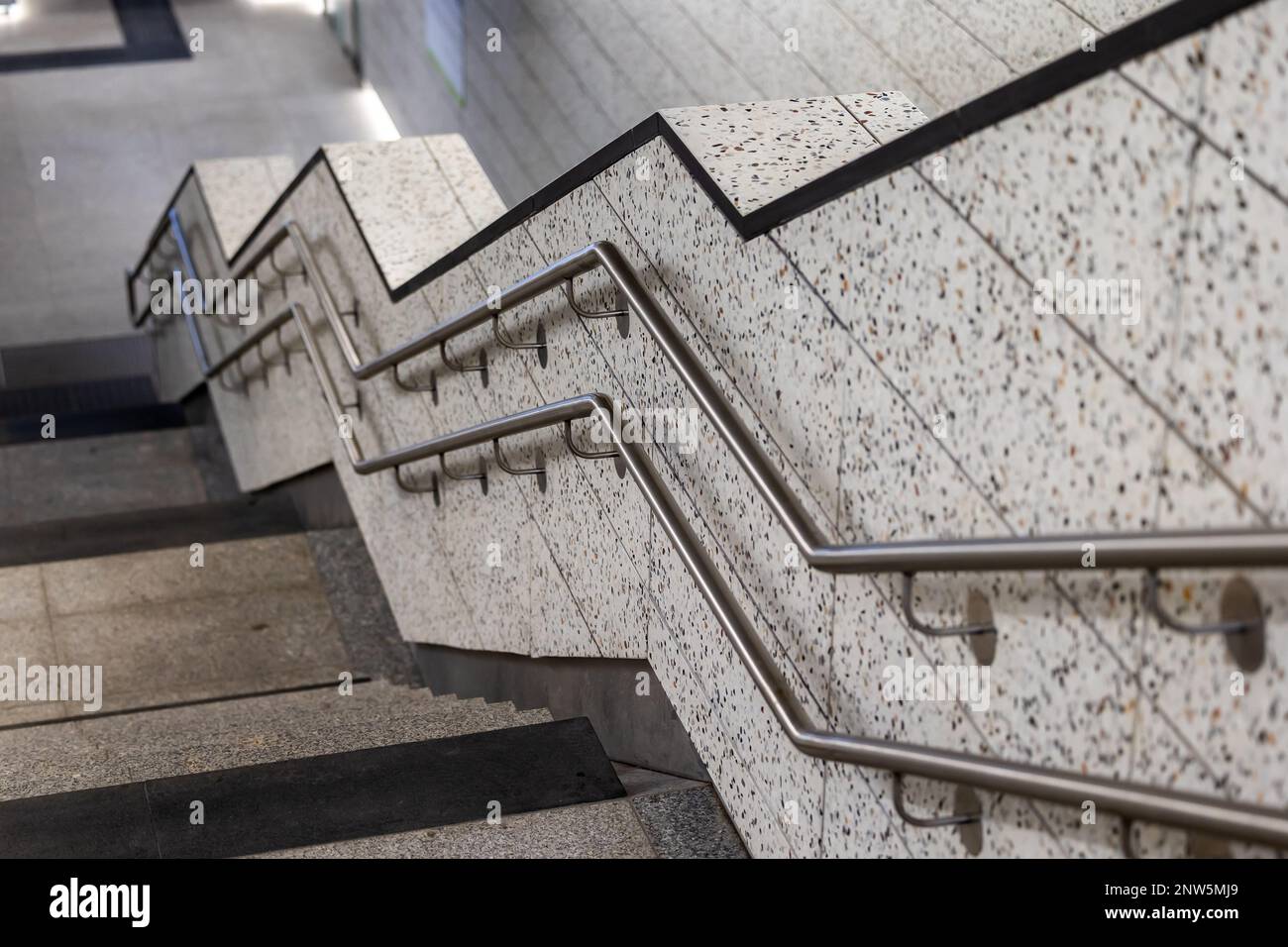 Stairs in an underground pedestrian passage. Underground urban ...