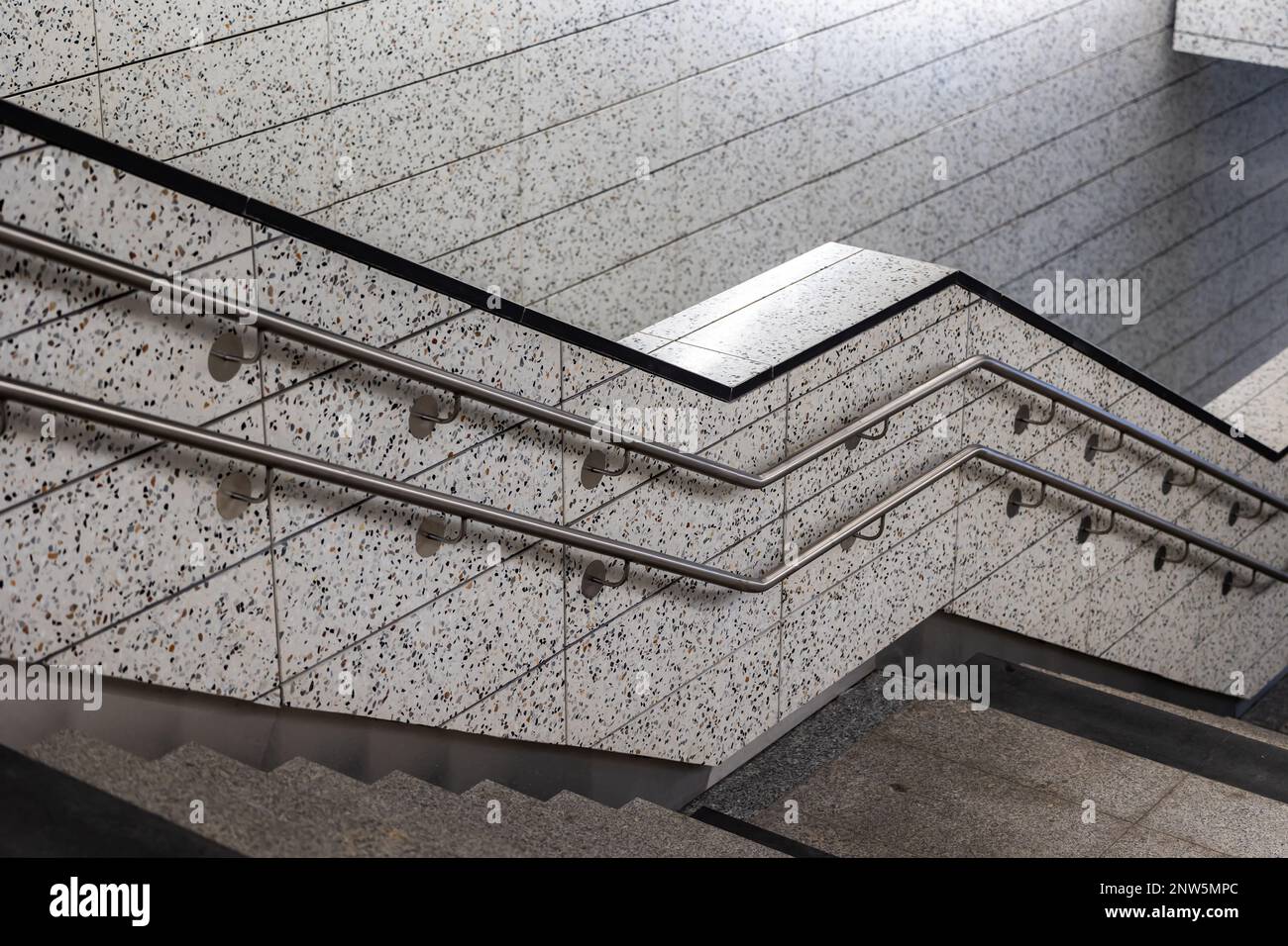 Stairs in an underground pedestrian passage. Underground urban ...