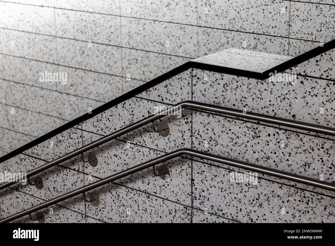 Stairs in an underground pedestrian passage. Underground urban ...
