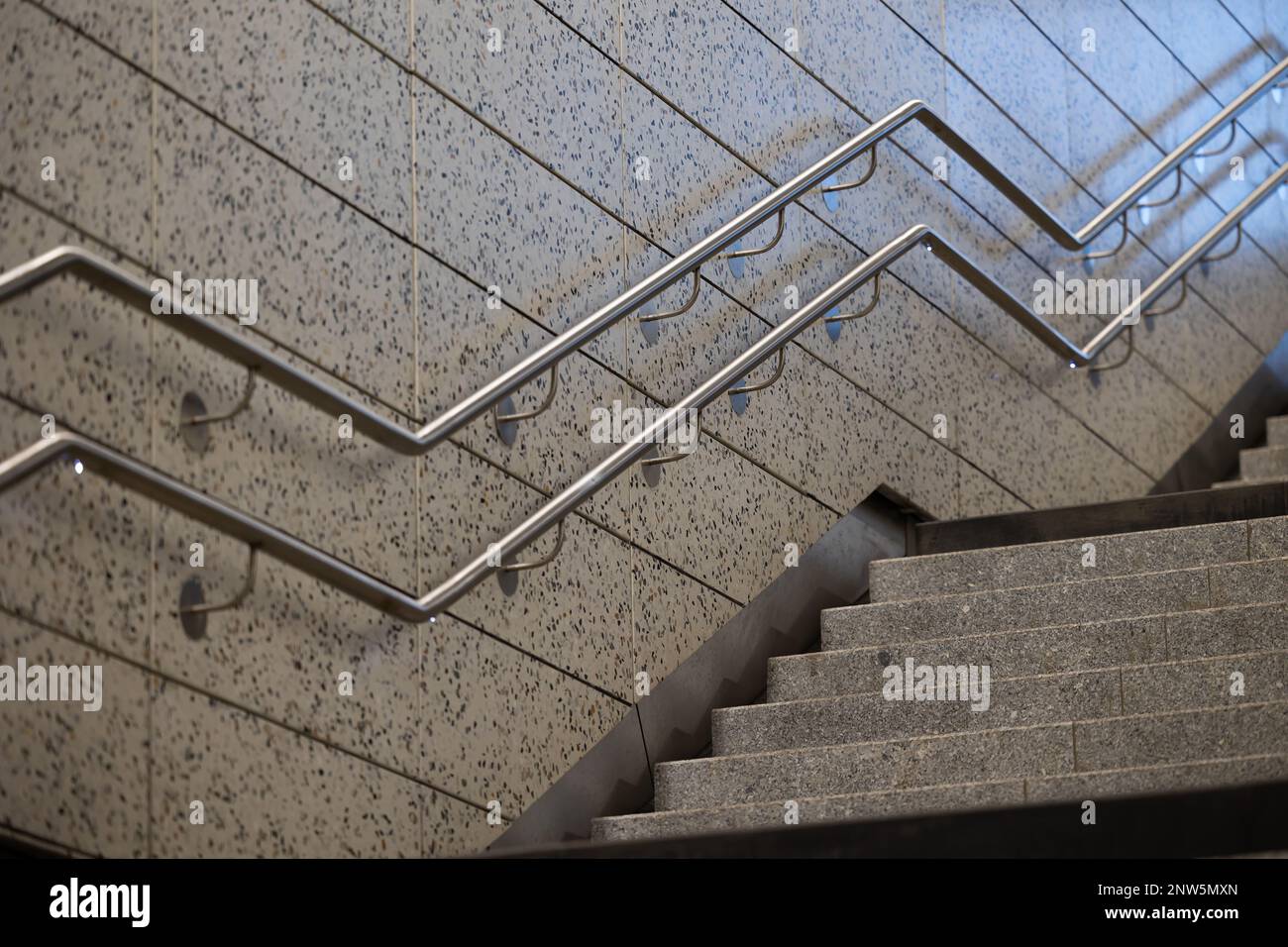 Stairs in an underground pedestrian passage. Underground urban ...