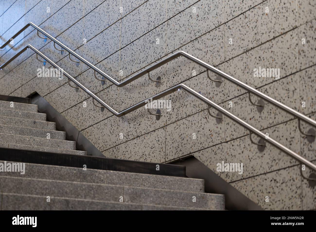 Stairs in an underground pedestrian passage. Underground urban ...