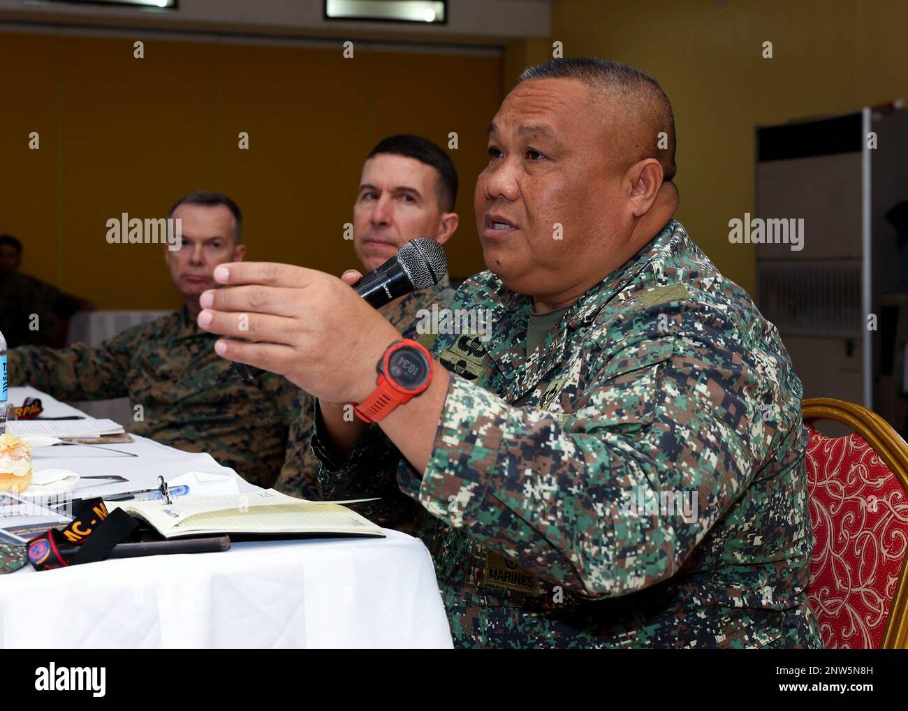 Philippine Marine Corps Brig. Gen. Jimmy D. Larida, right, commander ...