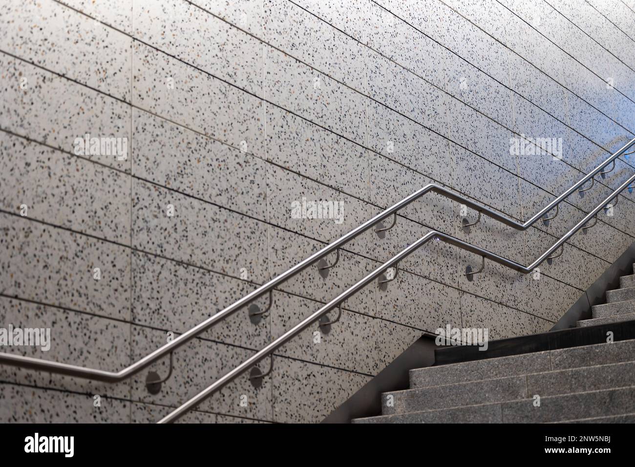 Stairs in an underground pedestrian passage. Underground urban ...