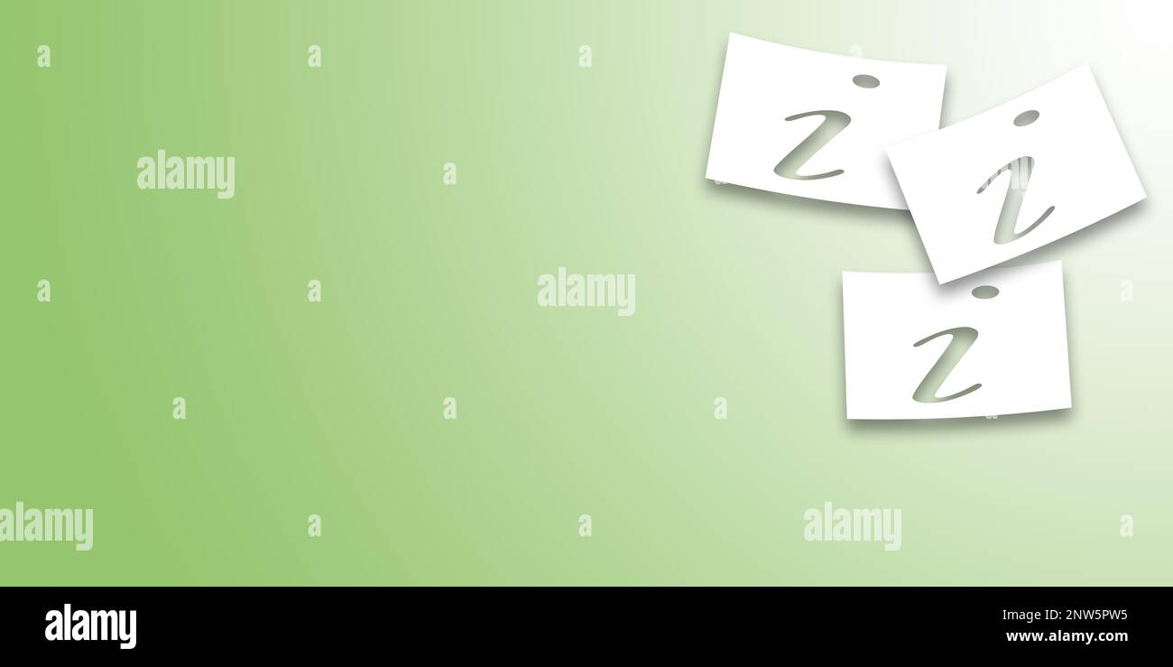 White notes on a green background, information, 2d-illustration Stock ...