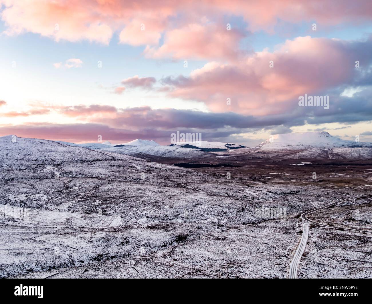 Aerial view of the Gartan Mountain, County Donegal - Ireland Stock ...