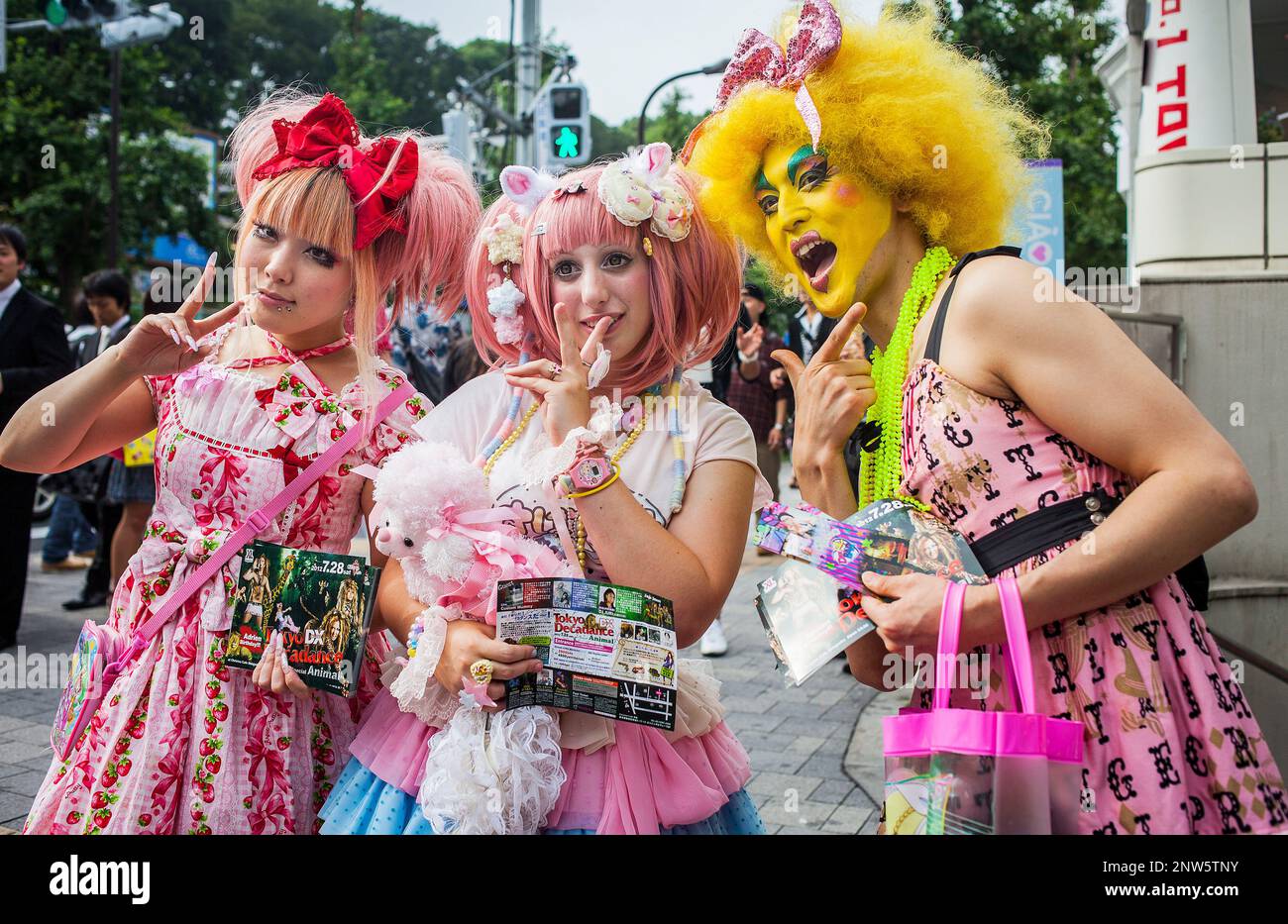 Young and eccentric trendy people in Takeshita Dori.Tokyo city, Japan ...