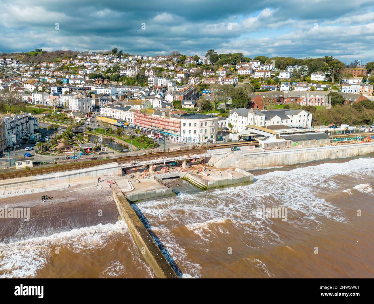 Dawlish, UK. 28th Feb, 2023. Network Rail finish the £80m sea wall for ...