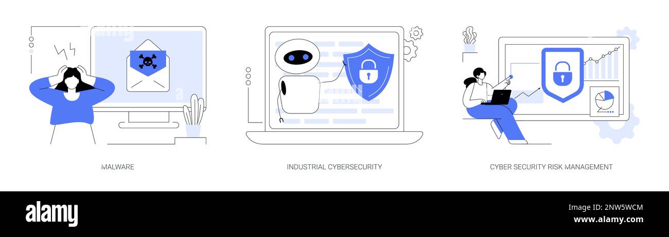 Antivirus security and protection abstract concept vector illustrations ...