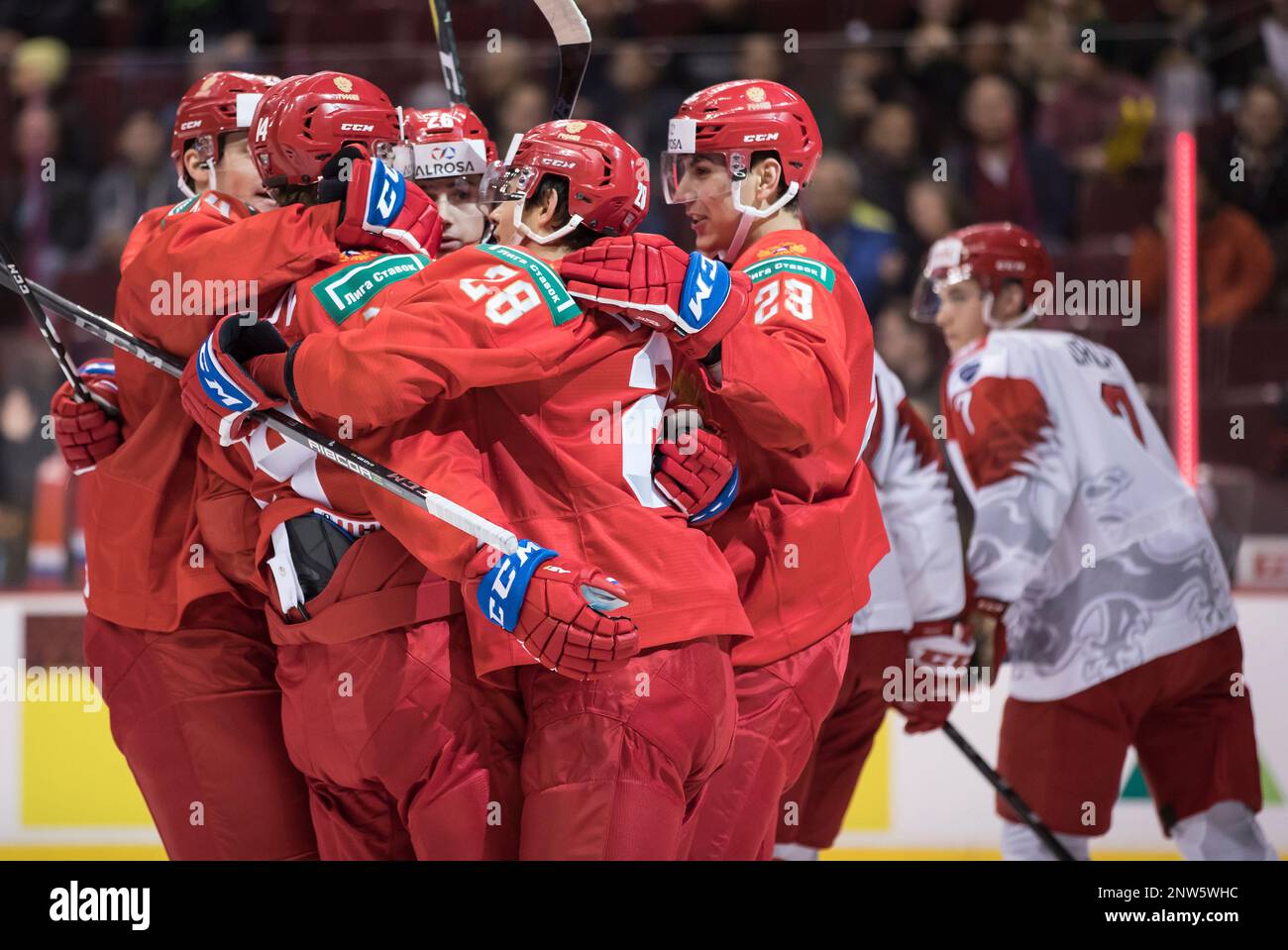 Russia's Klim Kostin, from left to right, Vitali Kravtsov, Alexander Romanov, Grigori Denisenko ...