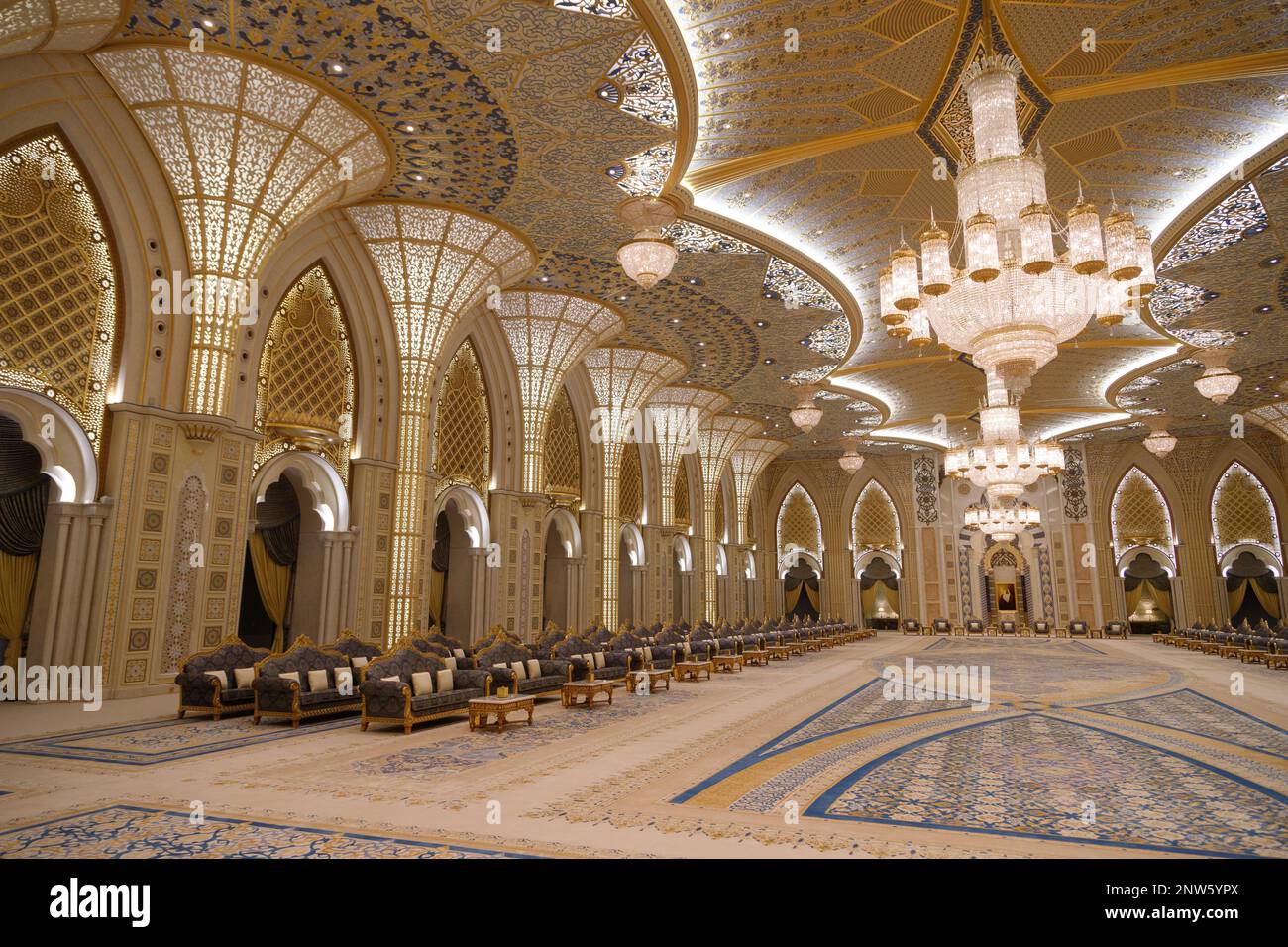 Abu Dhabi. Fragments of the interior architecture of the Presidential ...