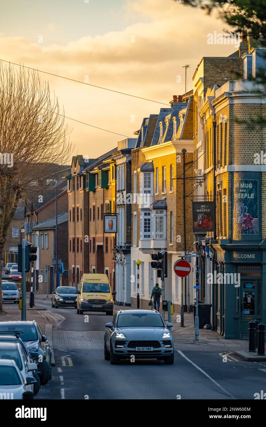 Urban light street buildings in the evening outdoor housing hi-res ...