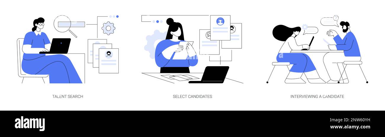 Searching employees abstract concept vector illustrations Stock Vector ...