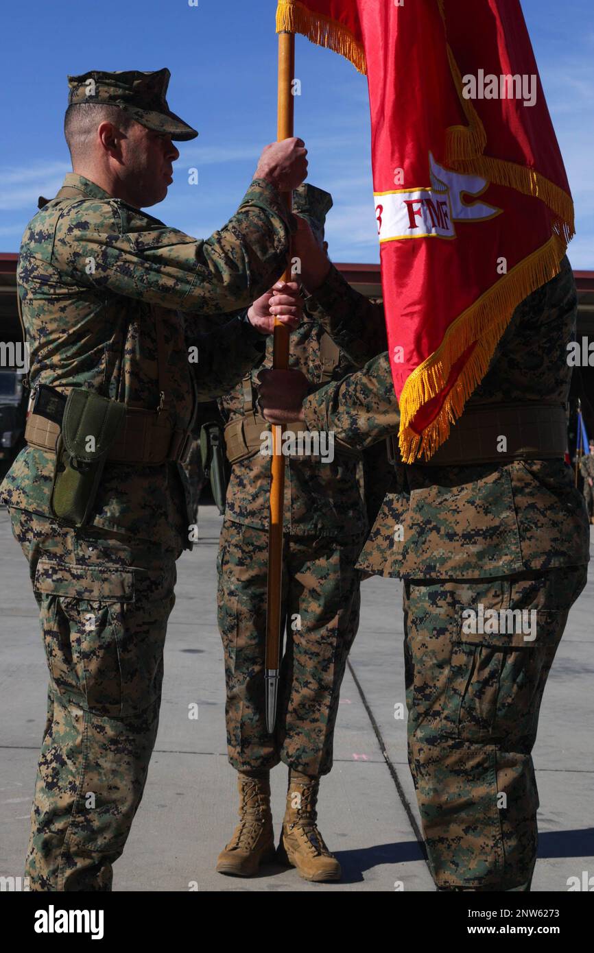 U.S. Marine Corps Lt. Col. Christopher Chase (right), the outgoing ...