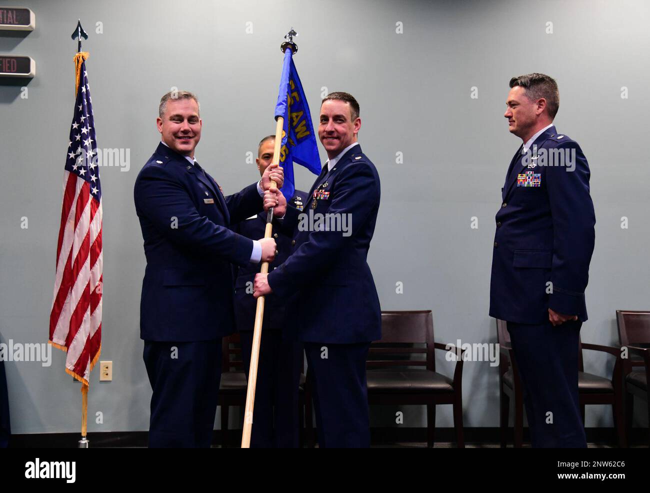 U.S. Air Force Maj. Robert M. Forrester, the outgoing Commander of the ...