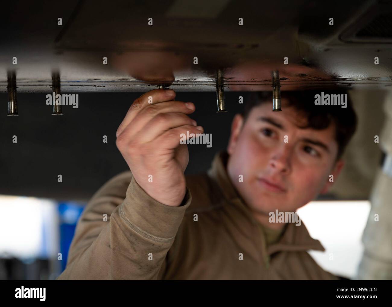 U.S. Air Force Airman First Class Frank Fiegel, 55th Fighter Generation ...