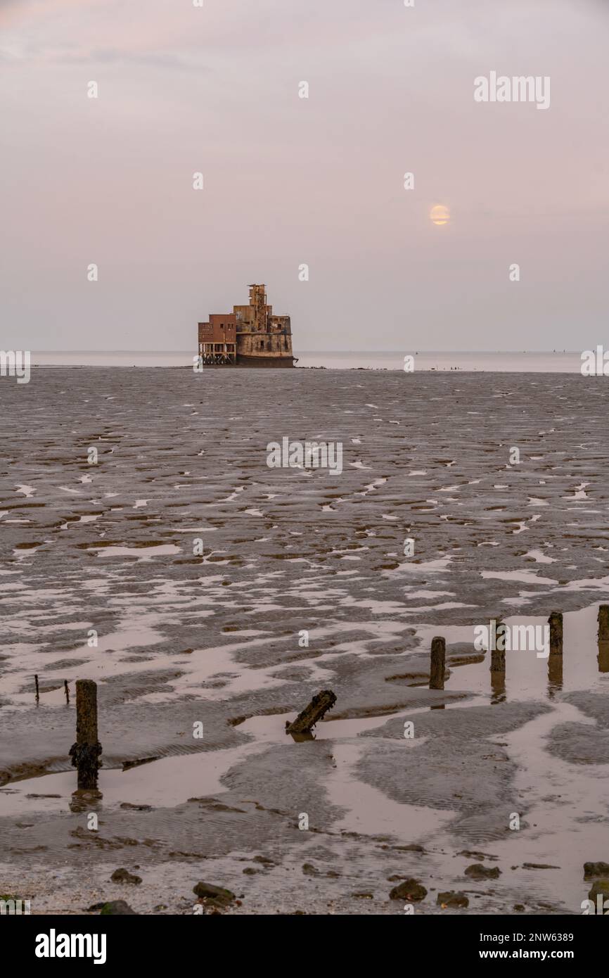 Grain fort between the Isle of Grain and Sheerness on the Medway. With ...