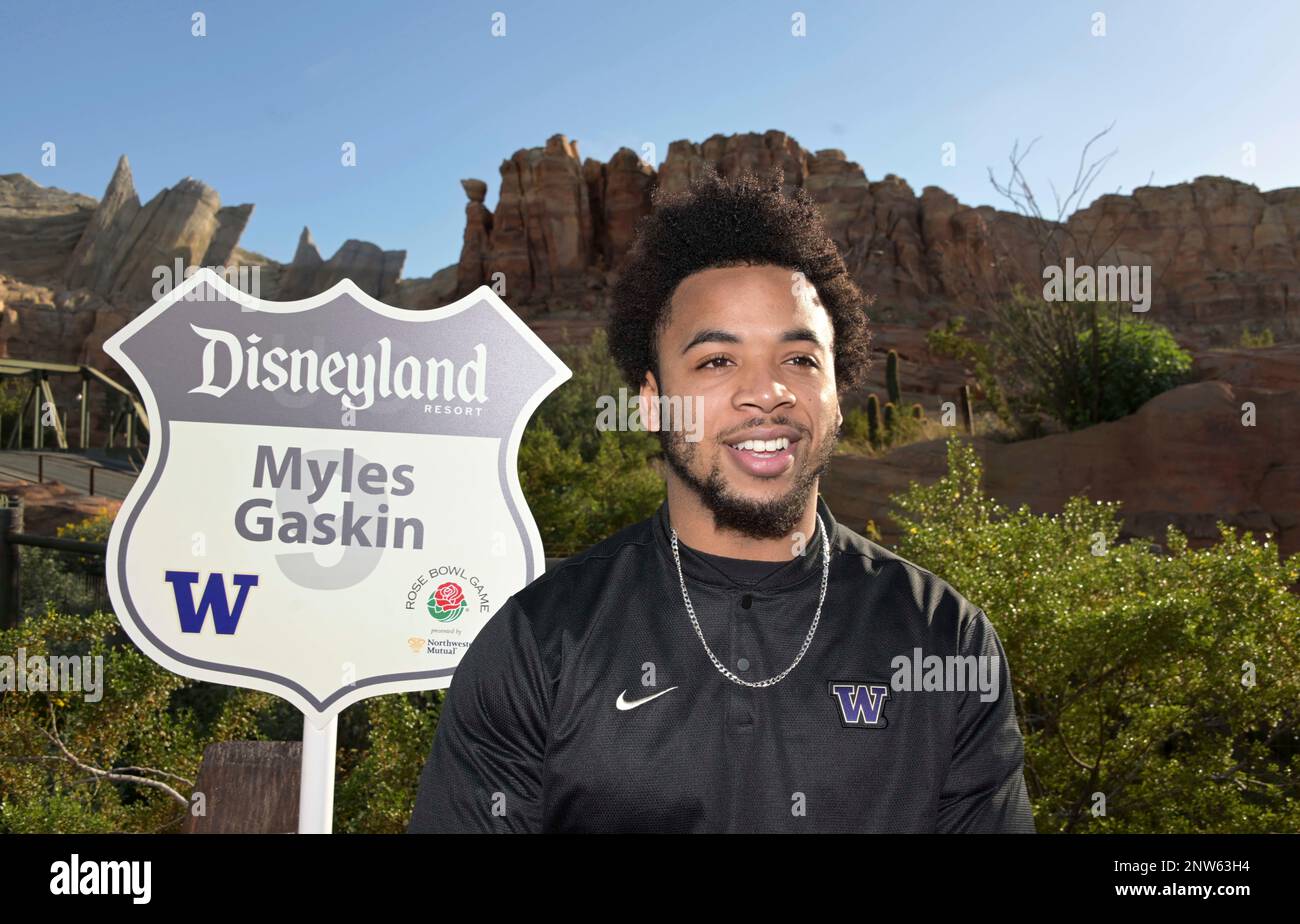 Washington Huskies running back Myles Gaskin at the Rose Bowl team ...