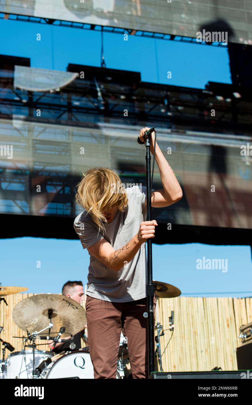 Aaron Bruno of AWOLNATION performs at the 2013 KROQ Weenie Roast on May ...
