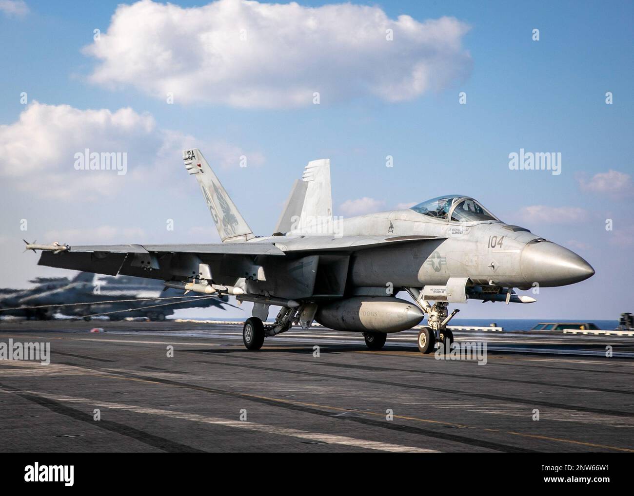230123-N-EL850-2099 Ionian Sea (Jan. 23, 2023) An F/A-18E Super Hornet ...