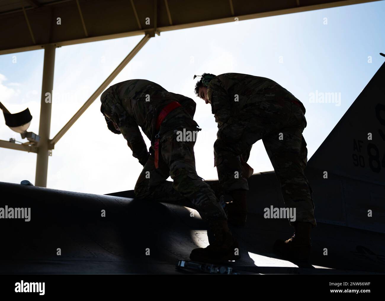 U.S. Air Force Airman First Class Jacob Gilladett (left), 77th Fighter ...
