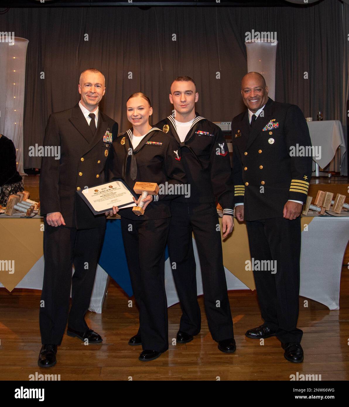 Master-at-Arms 3rd Class Marilynn Rawls poses for a photo with Capt ...