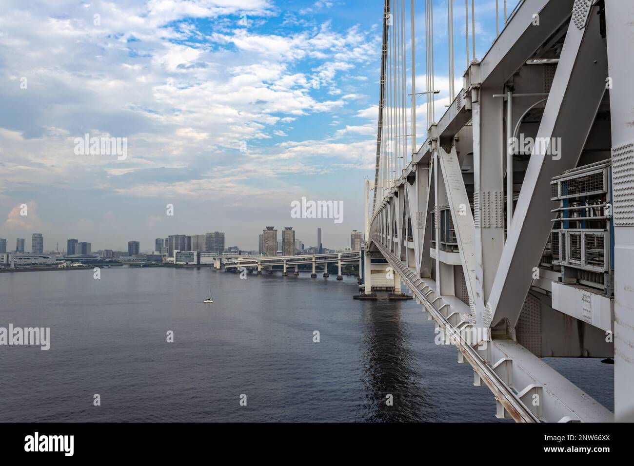 The Rainbow Bridge, Odaiba, Tokyo Bay, Japan Stock Photo - Alamy