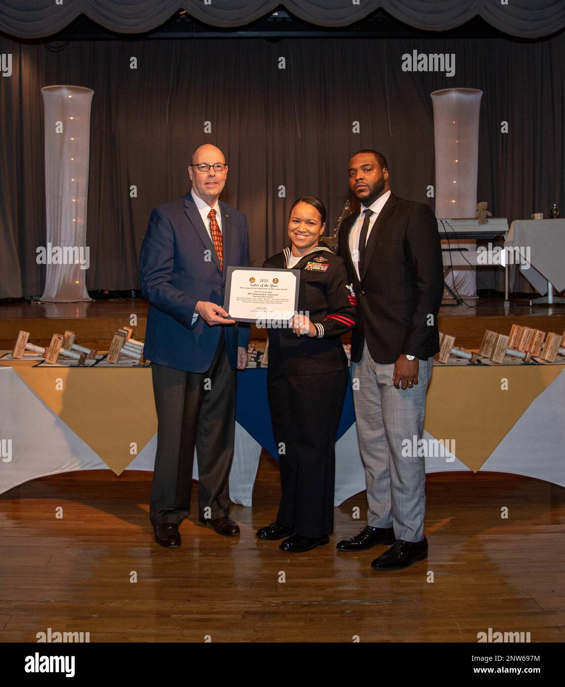 Religious Program Specialist 1st Class Diamond Cameron is recognized ...