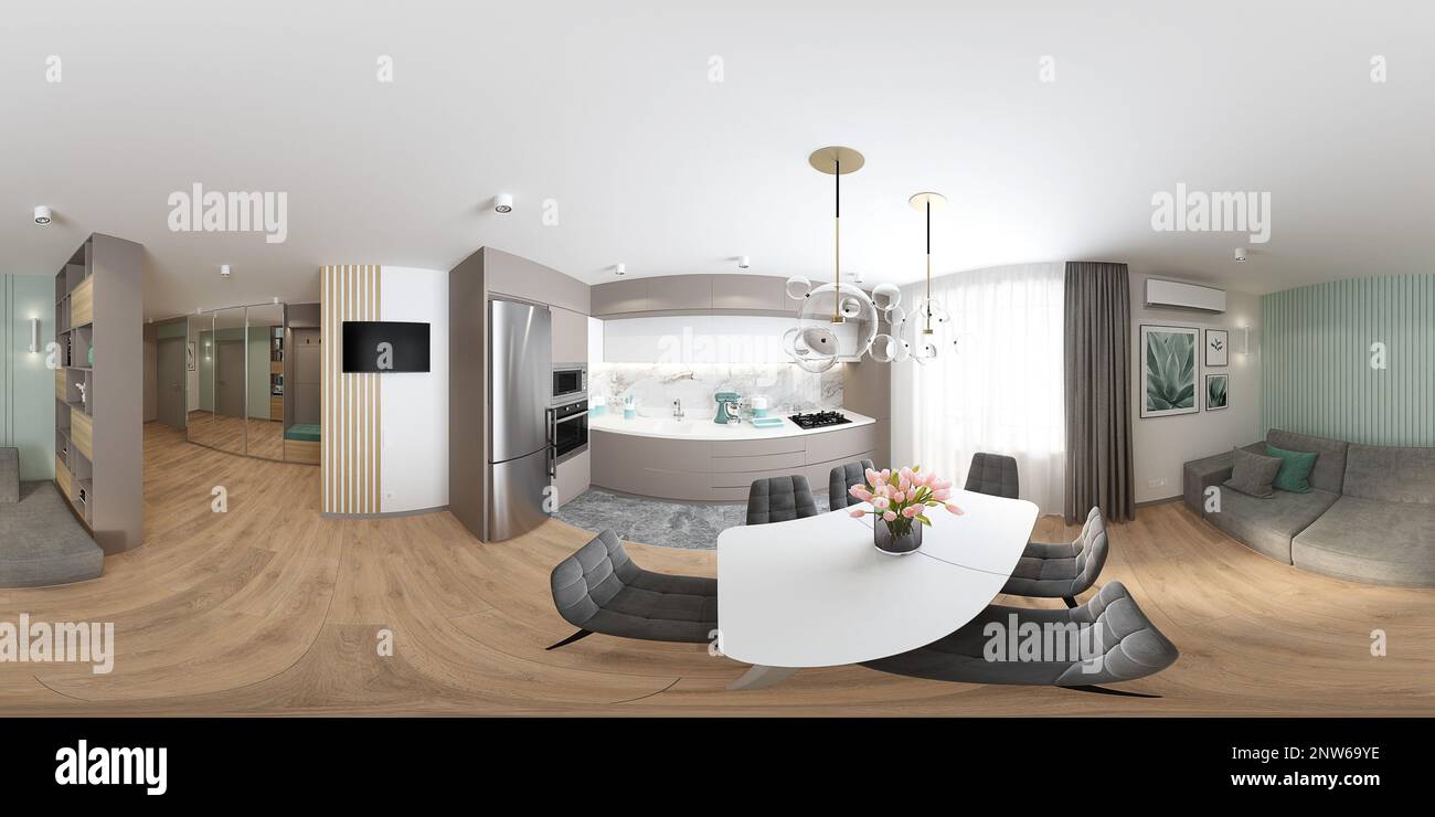Home interior in panoramic 360 hi-res stock photography and images - Alamy