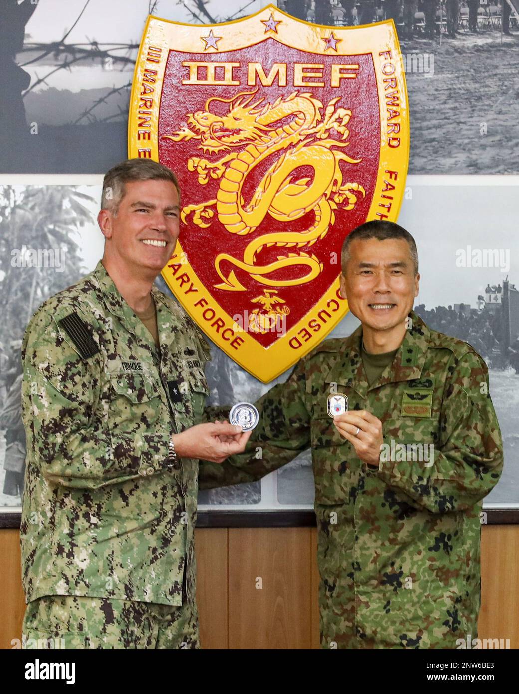 U.S. Navy Rear Adm. Dereck Trinque, commander, Expeditionary Strike ...