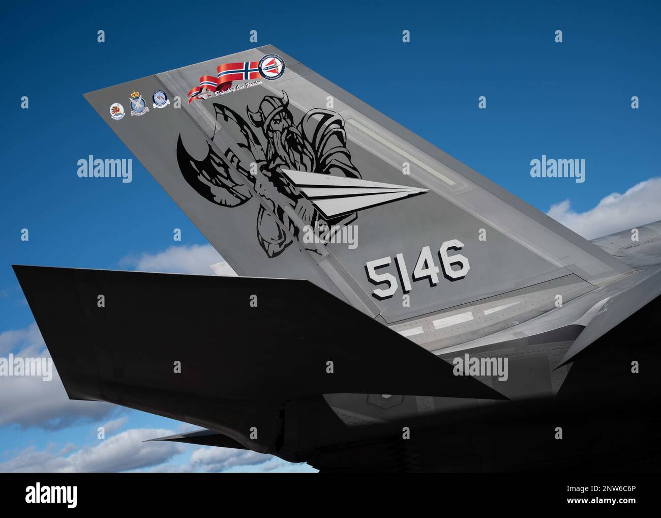 A Norwegian F-35 Lightning II parks on the flight line during training ...