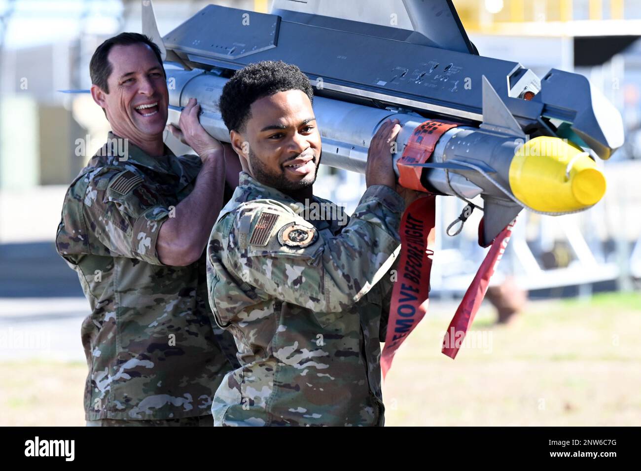 U.S. Air Force Col. Jack Arthaud, left, commander of the 33rd Fighter ...