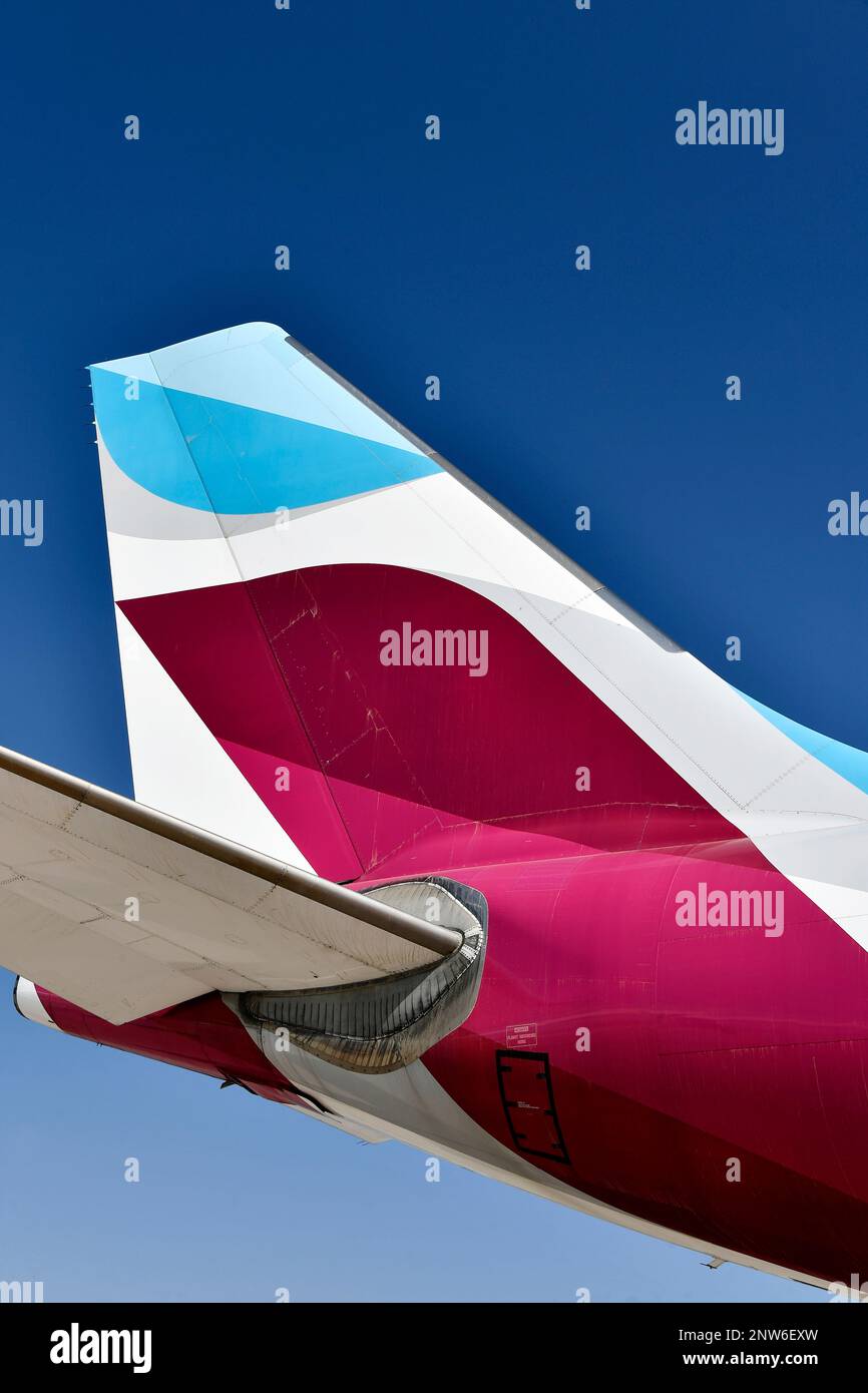 Eurowings, Airbus, Airline, Aircraft, rear, empennage, elevator, rudder ...